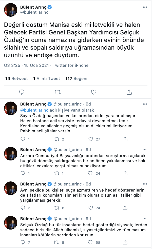Bülent Arınç'tan çok sert "Selçuk Özdağ" çıkışı! "Azmettirenler asli ...